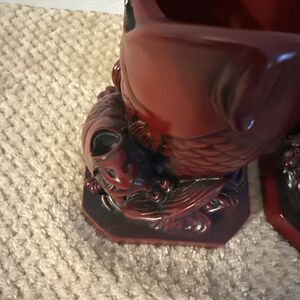 Art | Vintage Chinese Koi Fish Red Resin Brush Pots Pen Holders Yi Lin ...